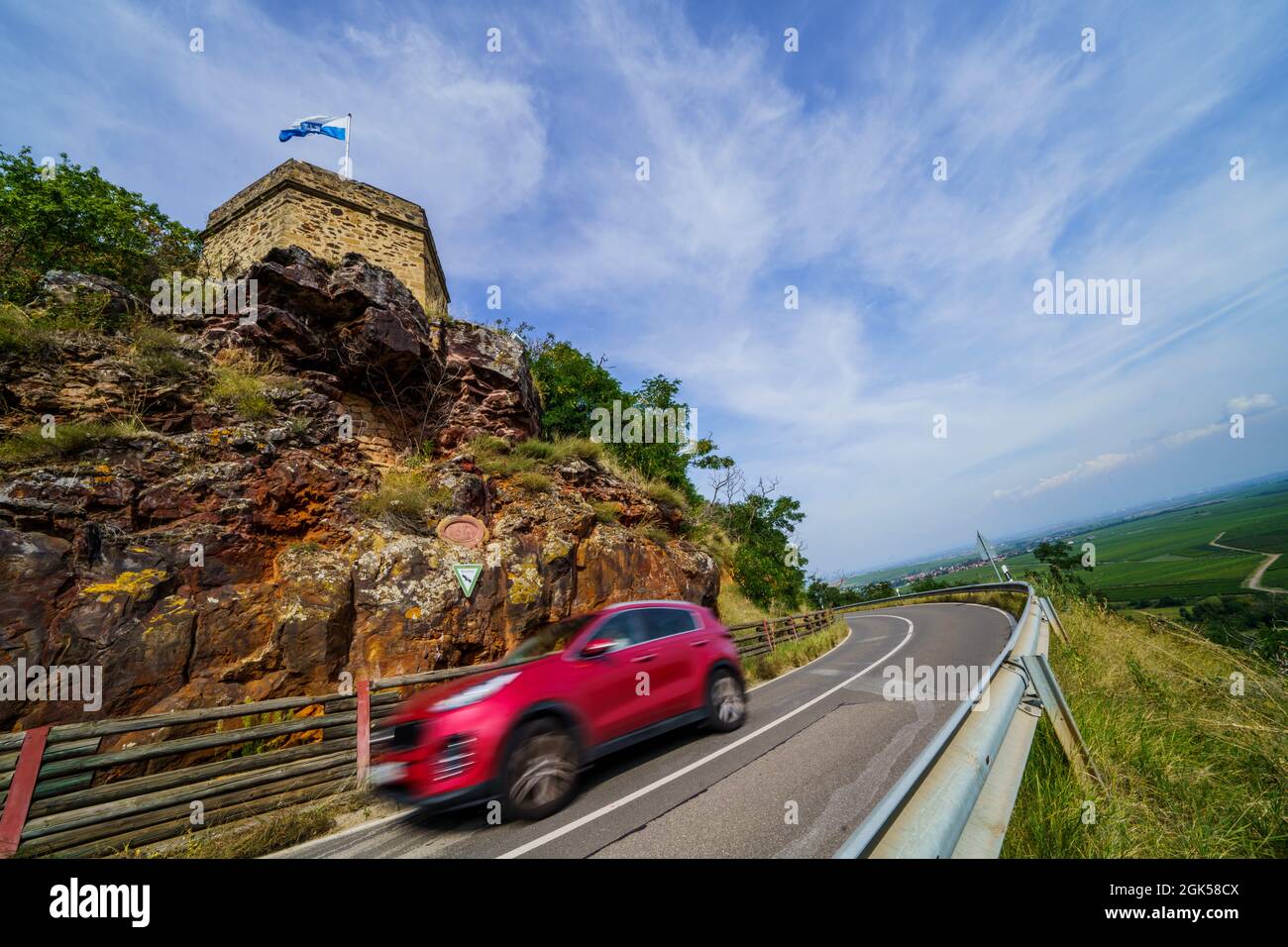 07 September 2021, Rhineland-Palatinate, Battenberg: A car drives past ...