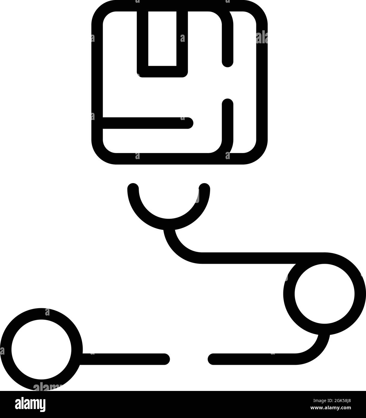 Shipping route icon outline vector. Delivery transport. Shipment map ...