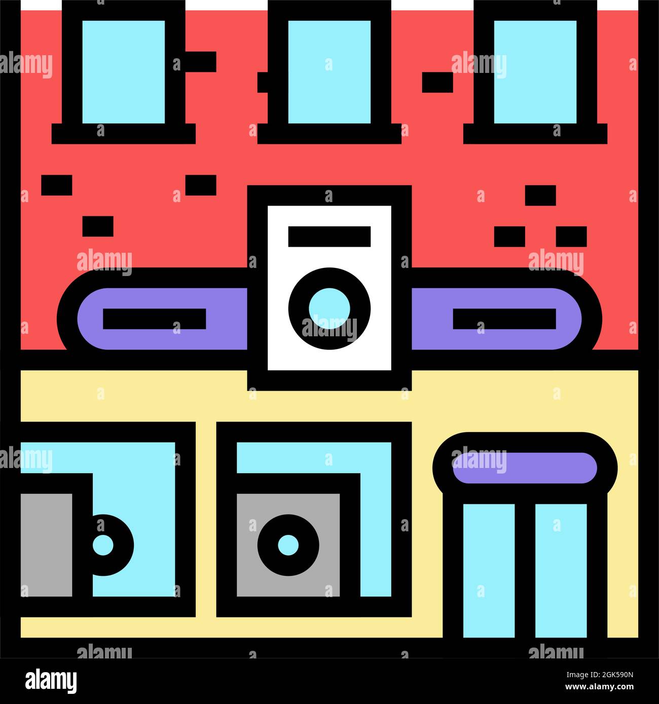 laundromat building color icon vector illustration Stock Vector Image ...
