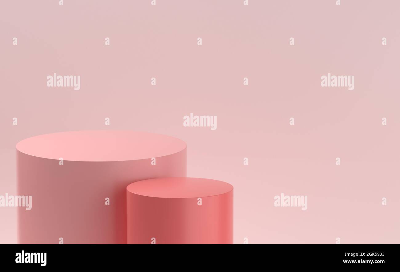 Minimalistic pink shades product stage with soft lighting for product ...
