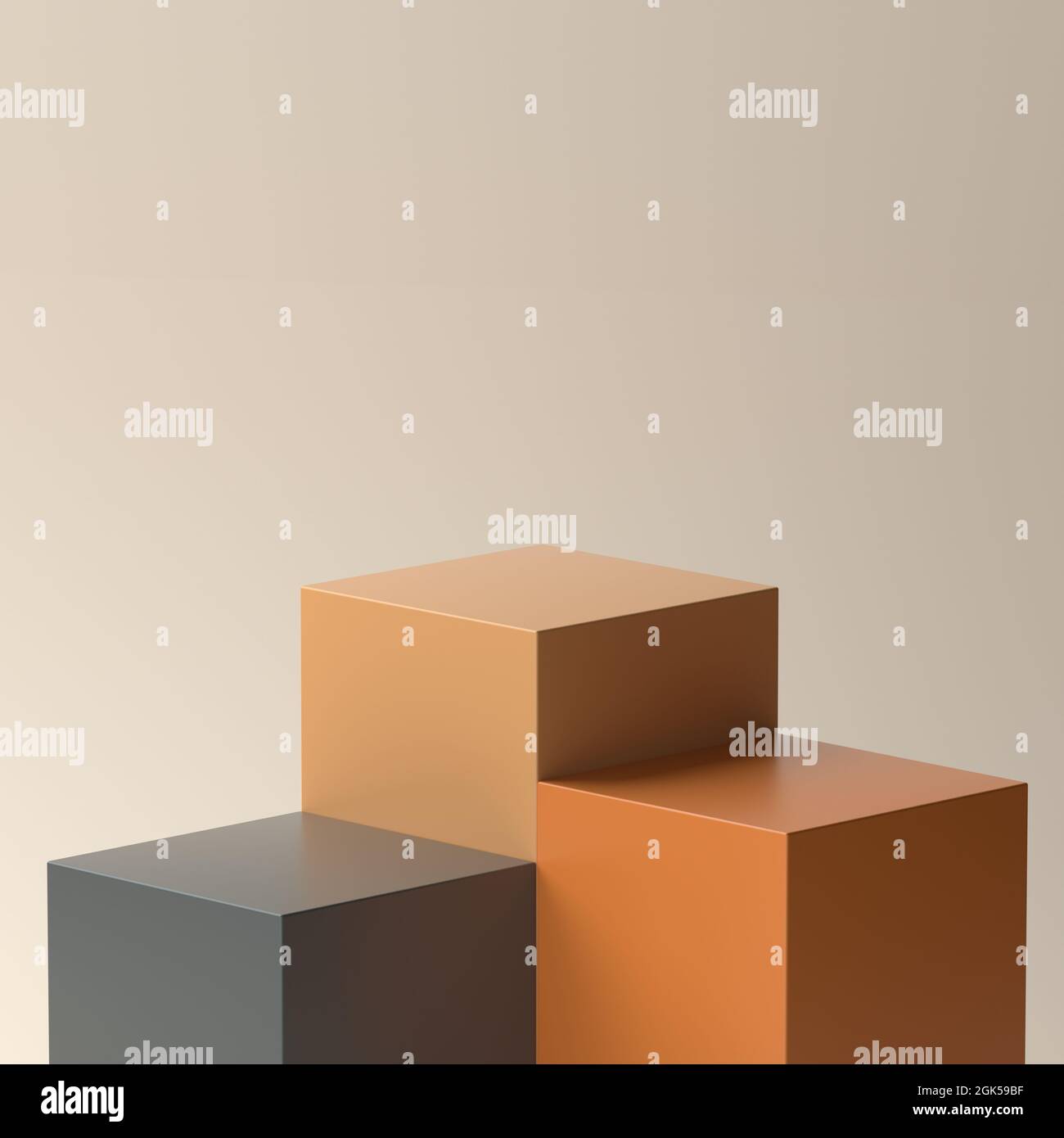 Cube product stage with brown shades colors for product promo or ...