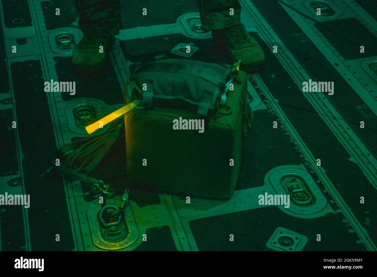 A thermal blood transport box is displayed on a modified EC-130J during ...