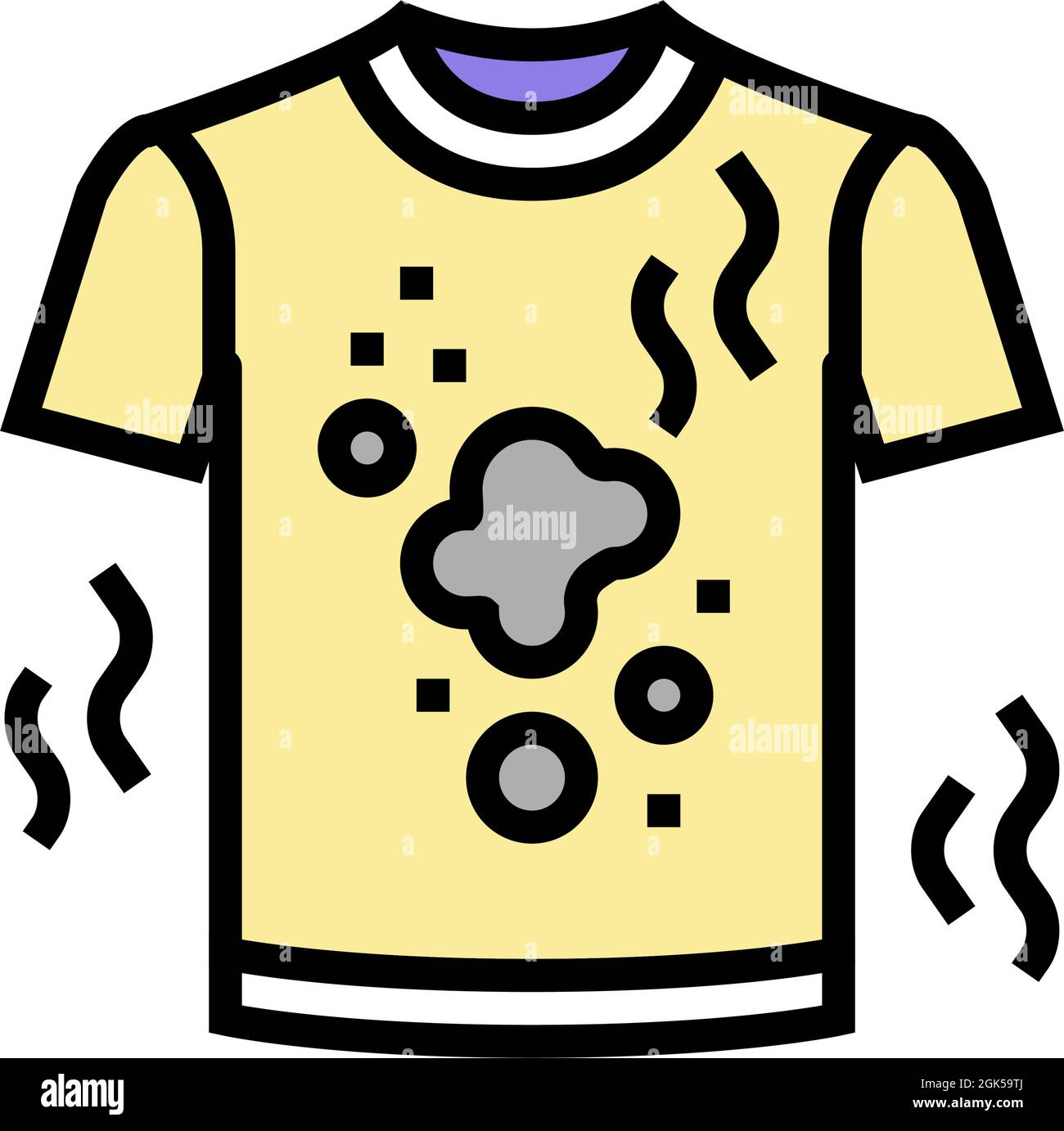 dirty smelling t-shirt color icon vector illustration Stock Vector ...