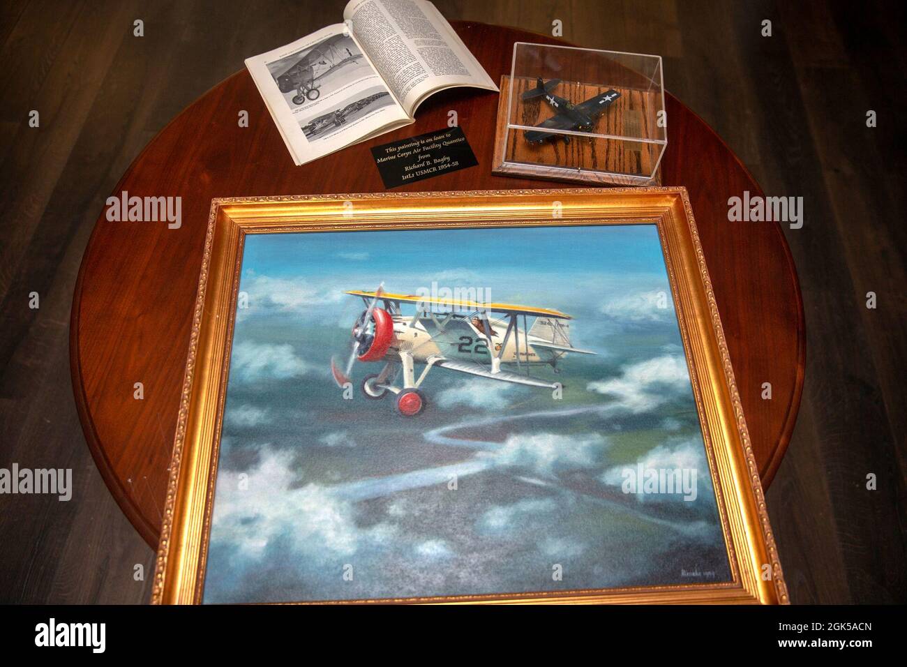 U.S. Marine Corps veteran 1st Lt. Richard B. Bagby, not shown, donates ...