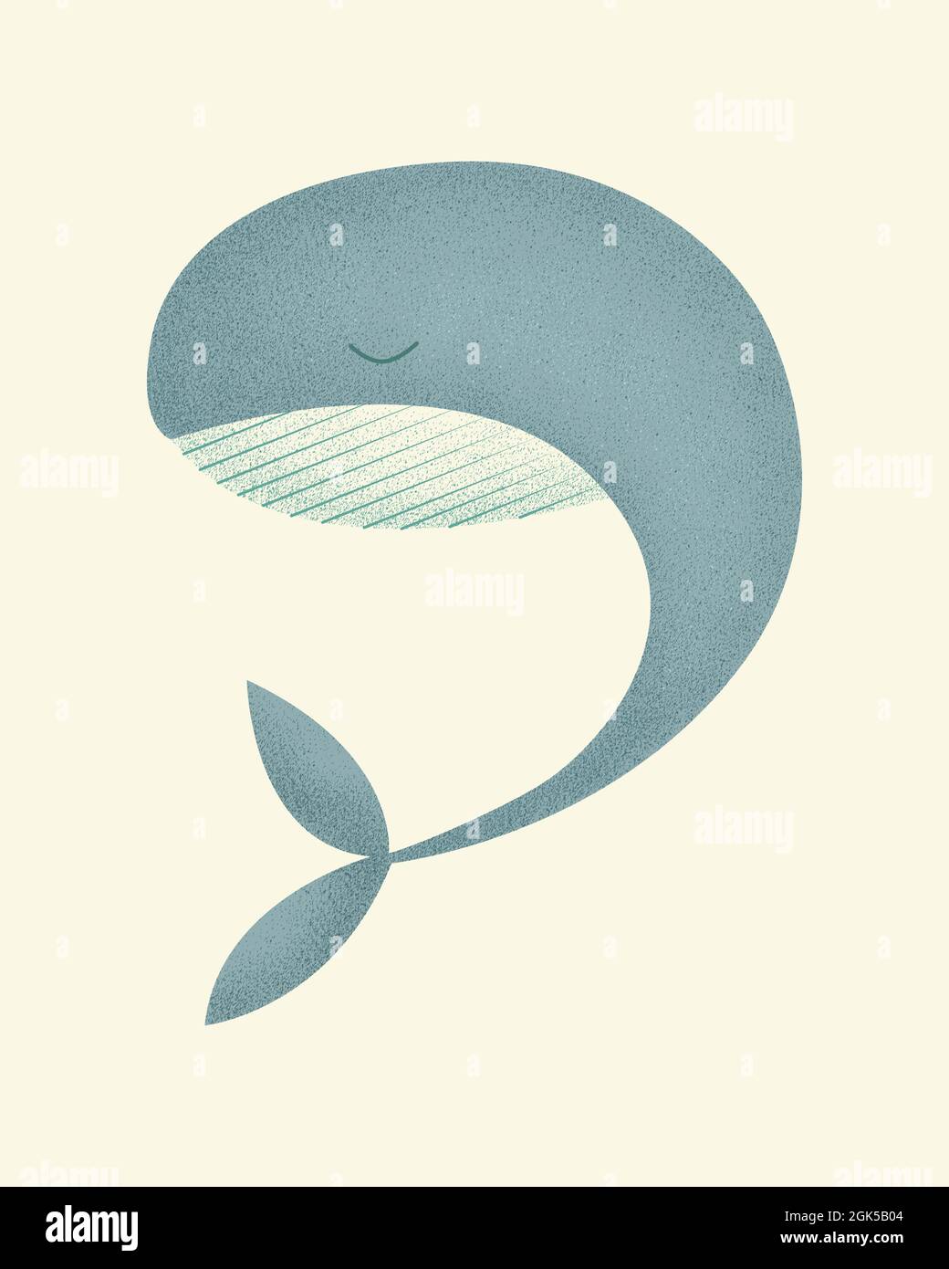 Whale blue sleep, children's drawing. Vector illustration Stock Vector ...