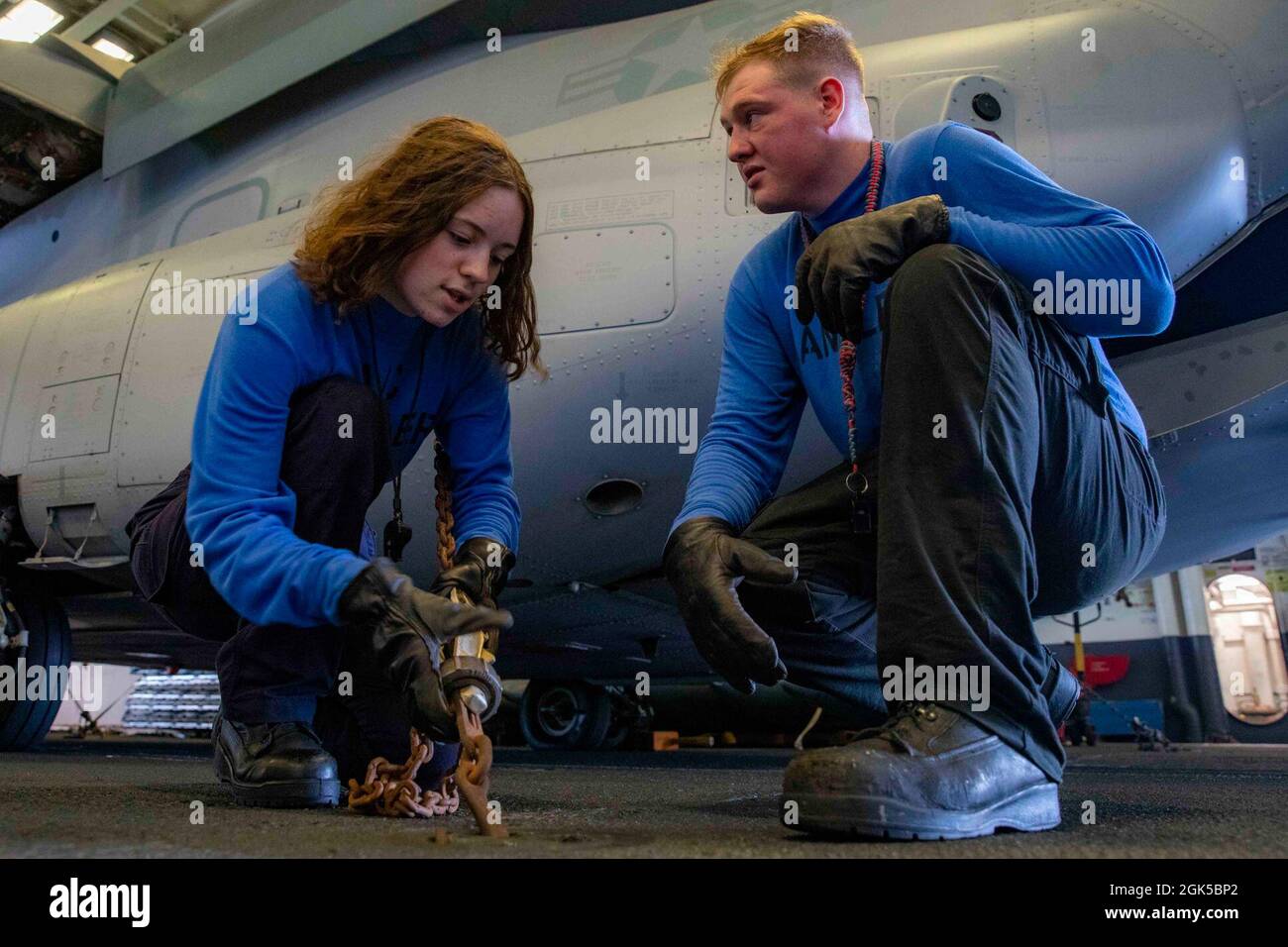 210806-N-OJ308-1038 GULF OF OMAN (Aug. 6, 2021) Airmen Lauren Slack ...