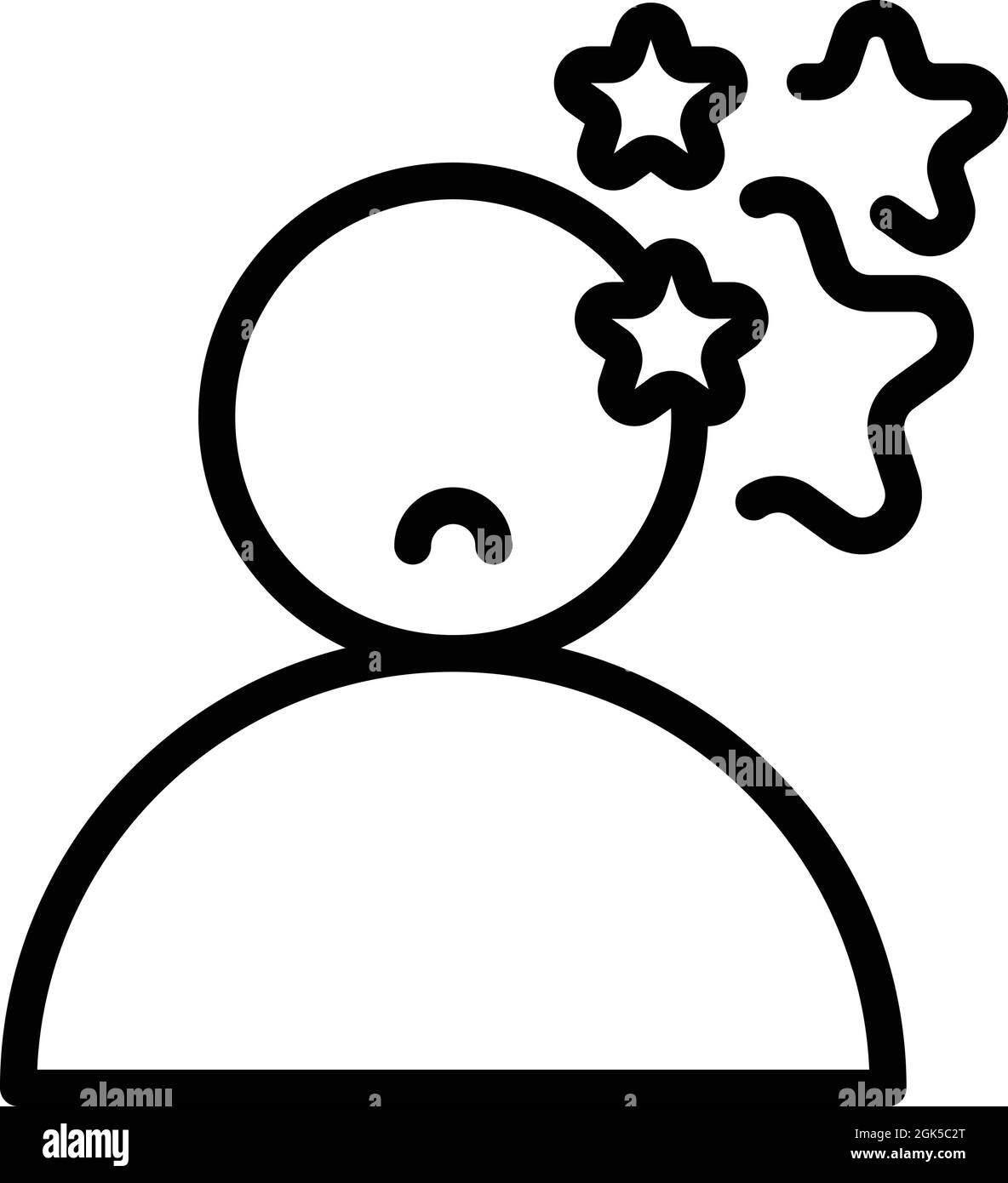Dizziness stars icon outline vector. Dizzy head. Man headache Stock ...