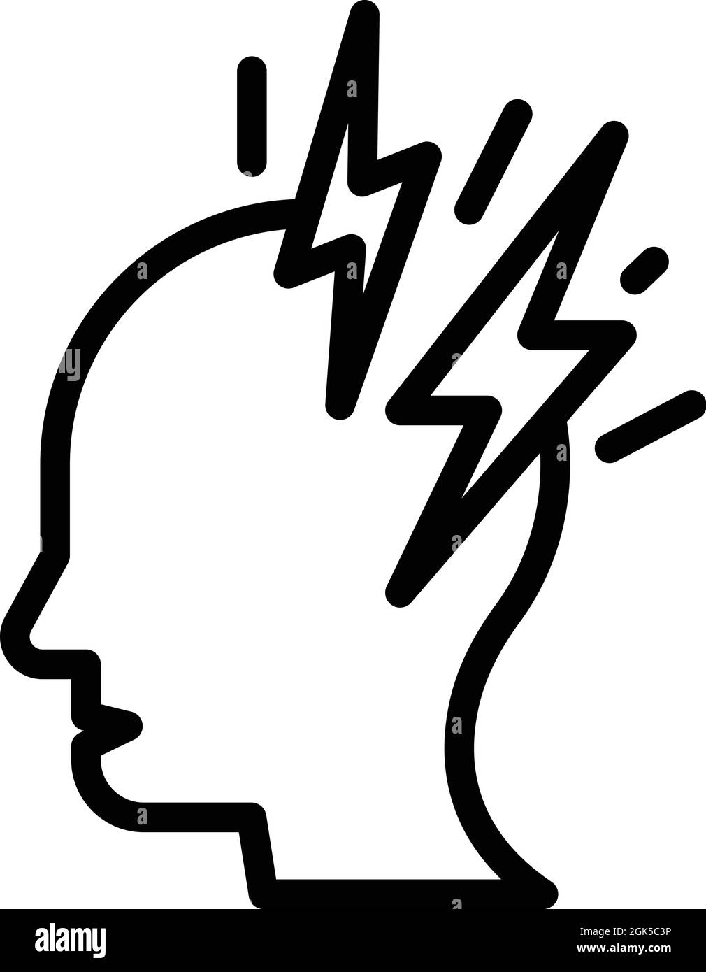 Headache disorder icon outline vector. Brain anxiety. Dizzy head Stock ...