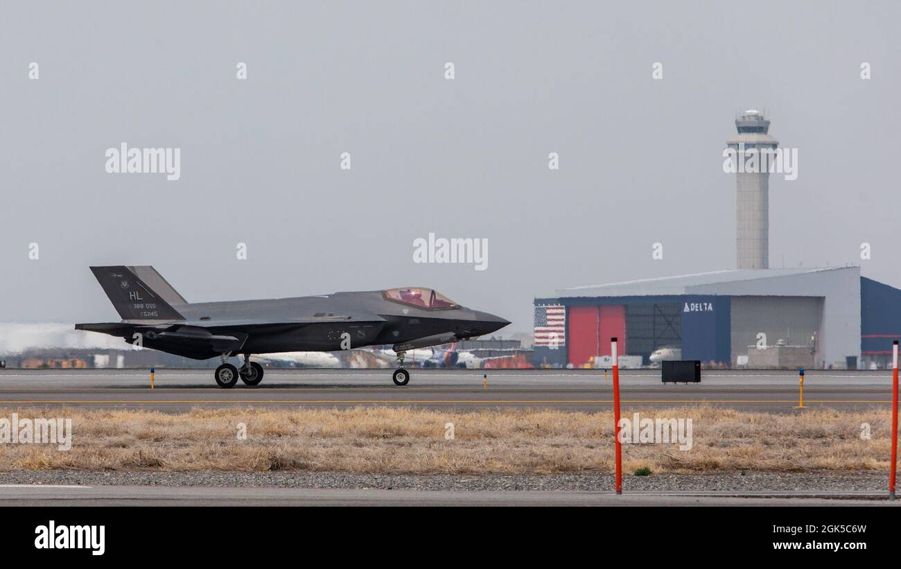 An F-35A Lightning II from the 75th fighter wing sits on the flightline ...