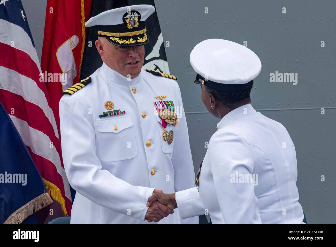 210806-N-PC065-2082 ATLANTIC OCEAN (Aug. 6, 2021) Capt. Chris “Chowdah” Hill, commanding officer ...