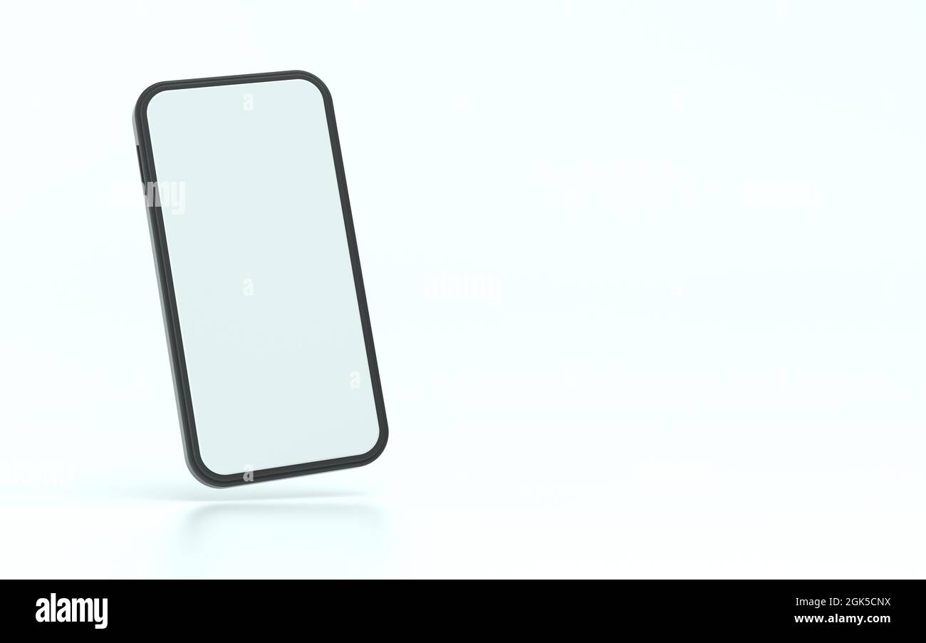 Simple mobile phone 3d illustration with clear screen and bright colors ...