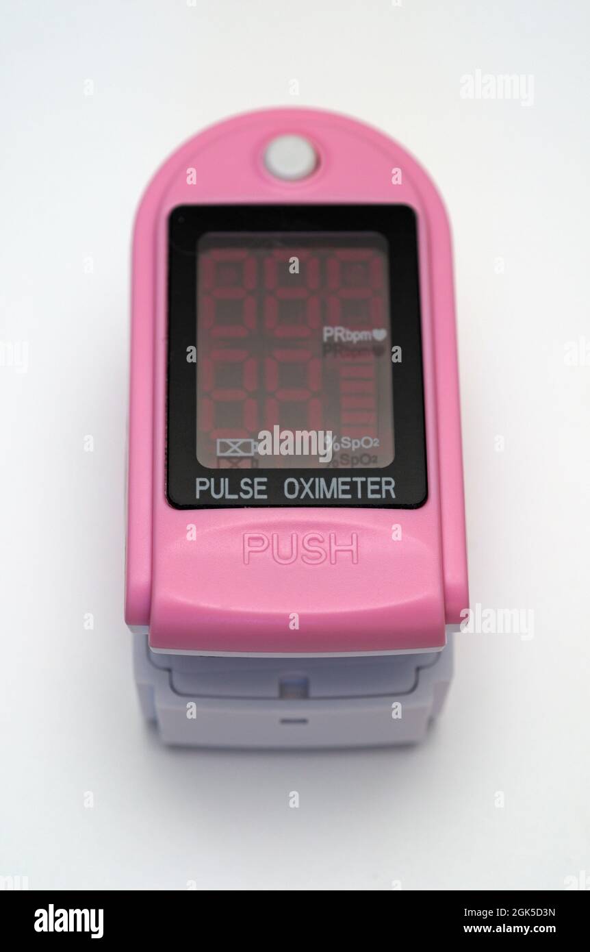 pulse oximeter on white background Stock Photo - Alamy