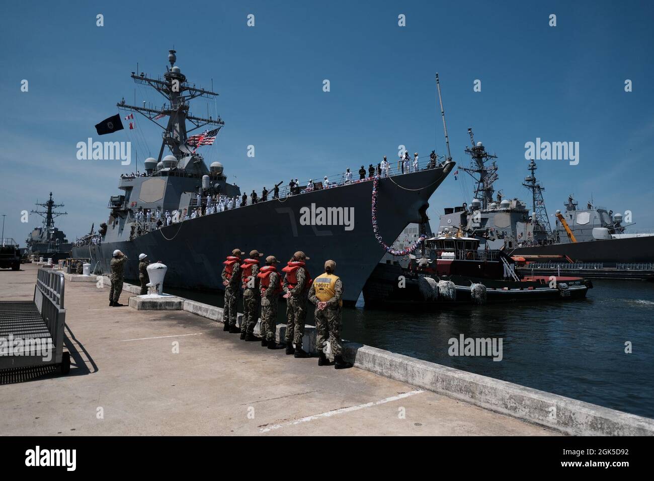 NORFOLK, Va. (Aug. 6, 2021) –The Arleigh Burke-class guided-missile ...