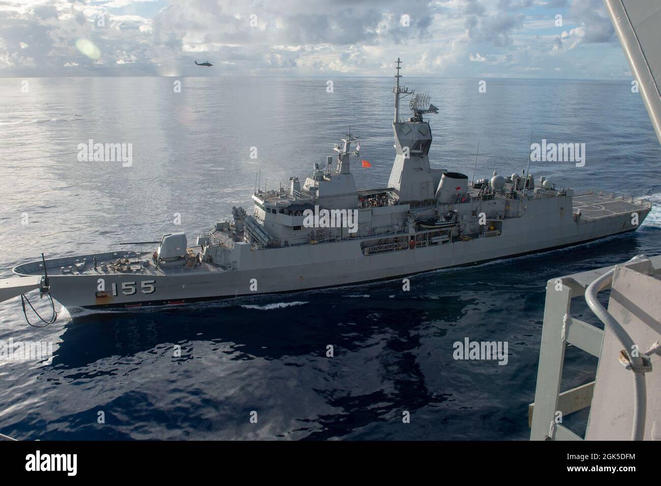 PACIFIC OCEAN (Aug. 6, 2021) The Royal Australian Navy frigate HMAS Ballarat (FFH 155) sails ...