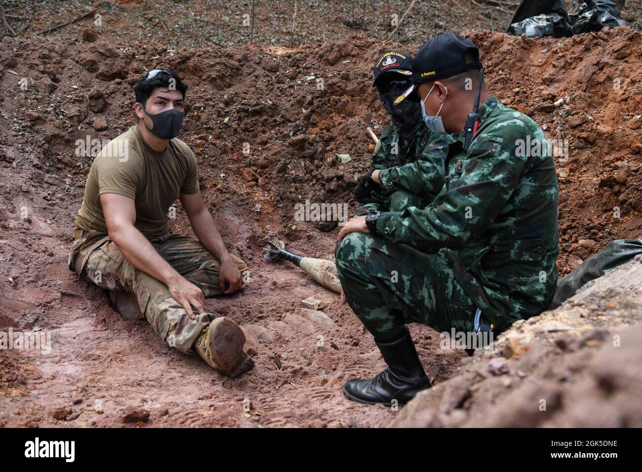 U.S. Air Force Staff Sgt. Justin Campos, left, works with Royal Thai ...