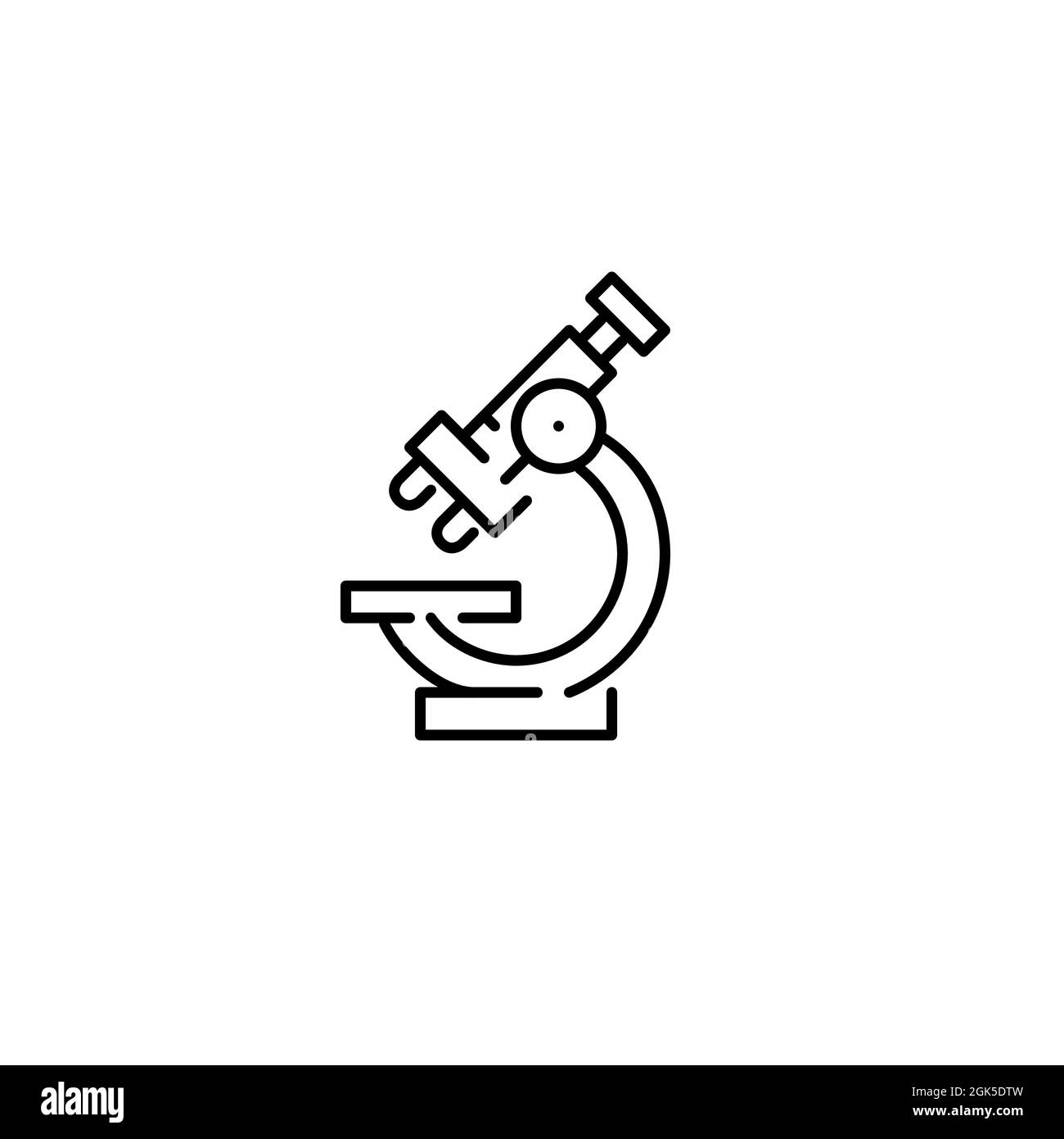 Microscope icon. Scientific research, chemistry and biology education ...
