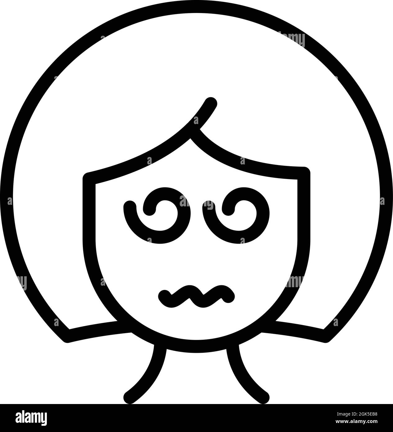 Exhausted woman icon outline vector. Mental fatigue. Anxiety stress ...