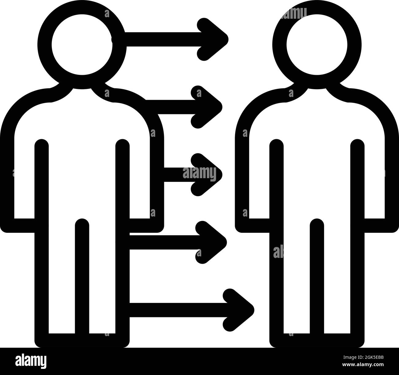 Keep distance icon outline vector. Social safety. Corona prevention ...