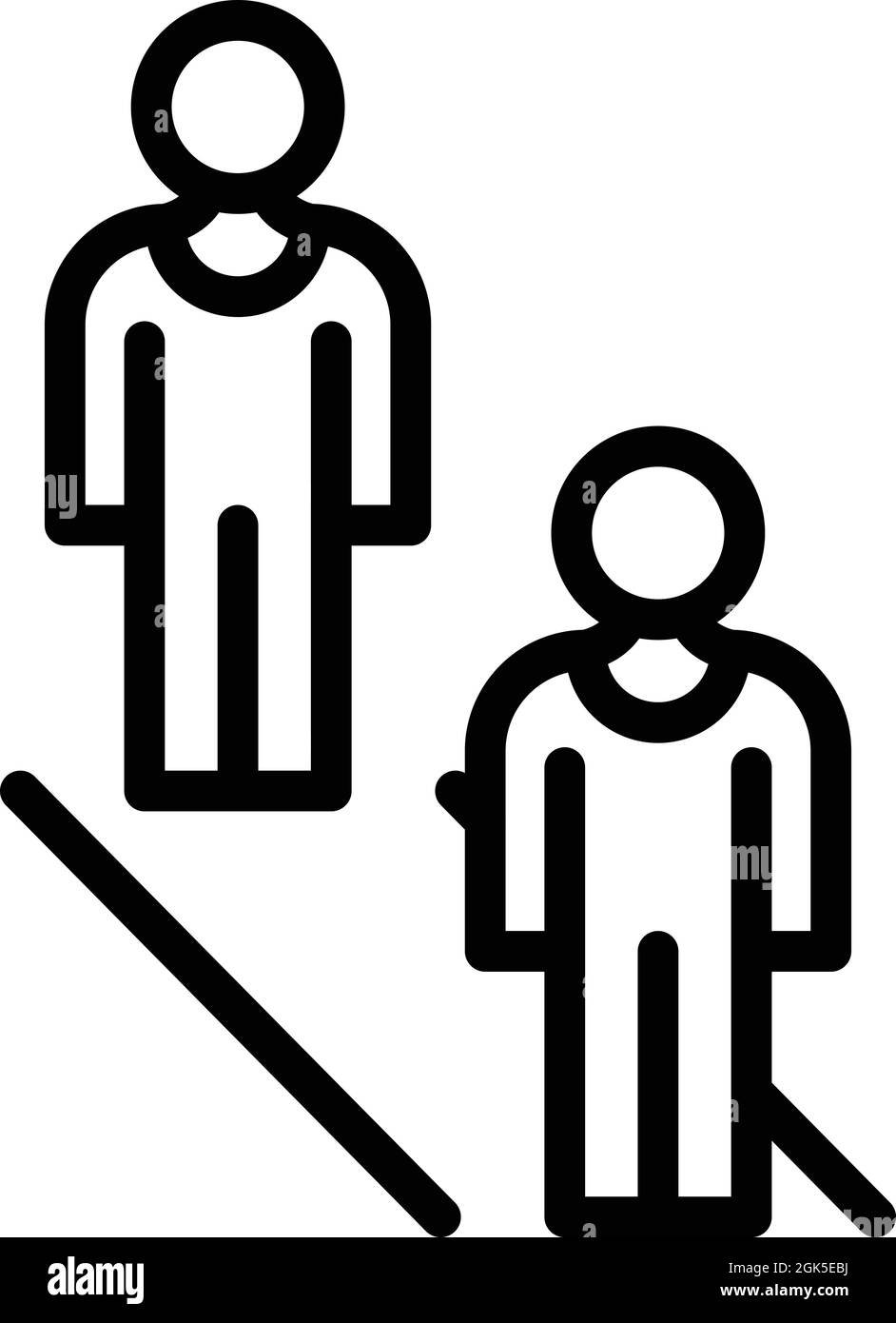 Stay safe distance icon outline vector. Social safety. People space ...