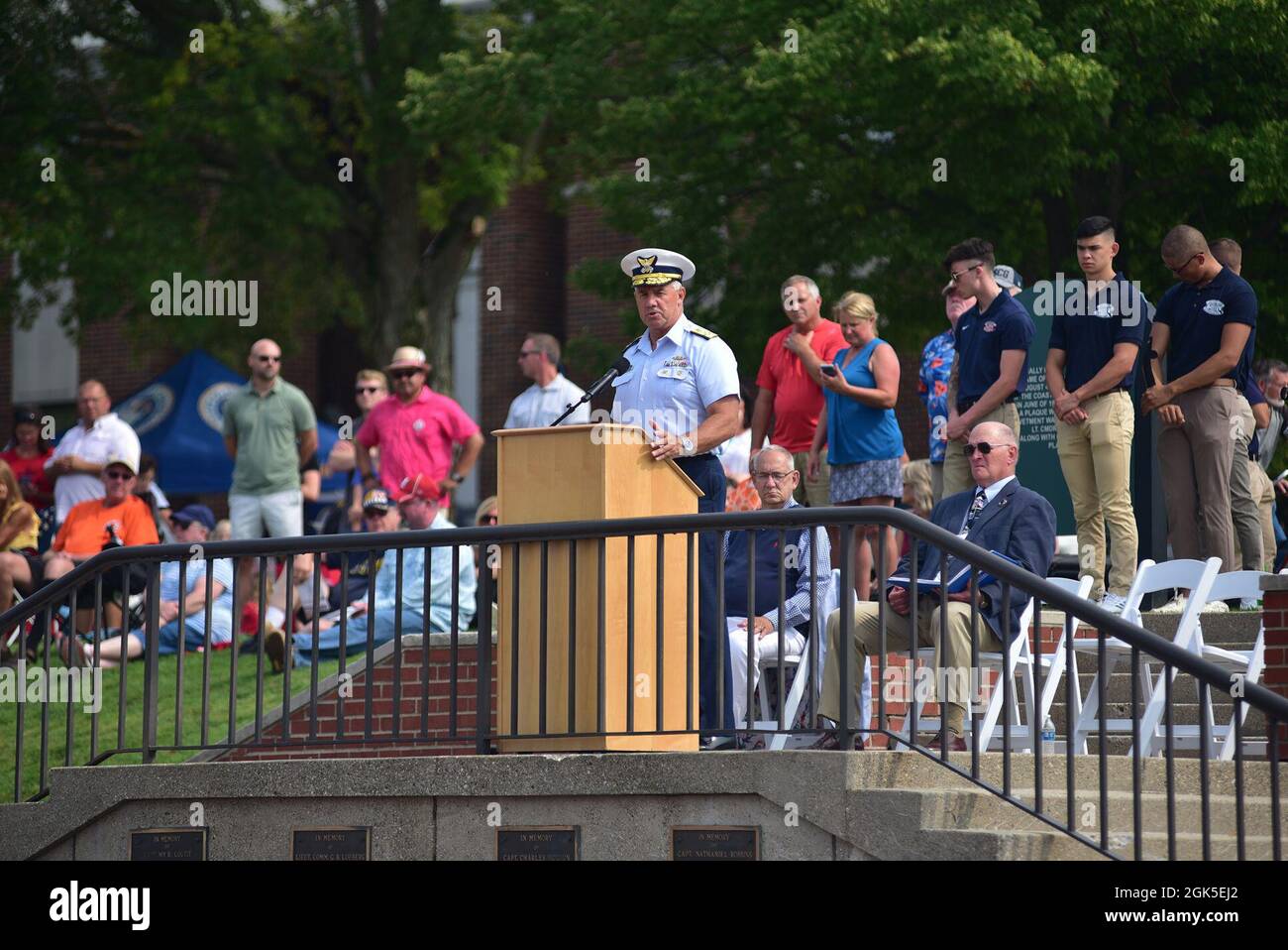 Admiral Karl Schultz, Commandant of the Coast Guard, addresses the ...