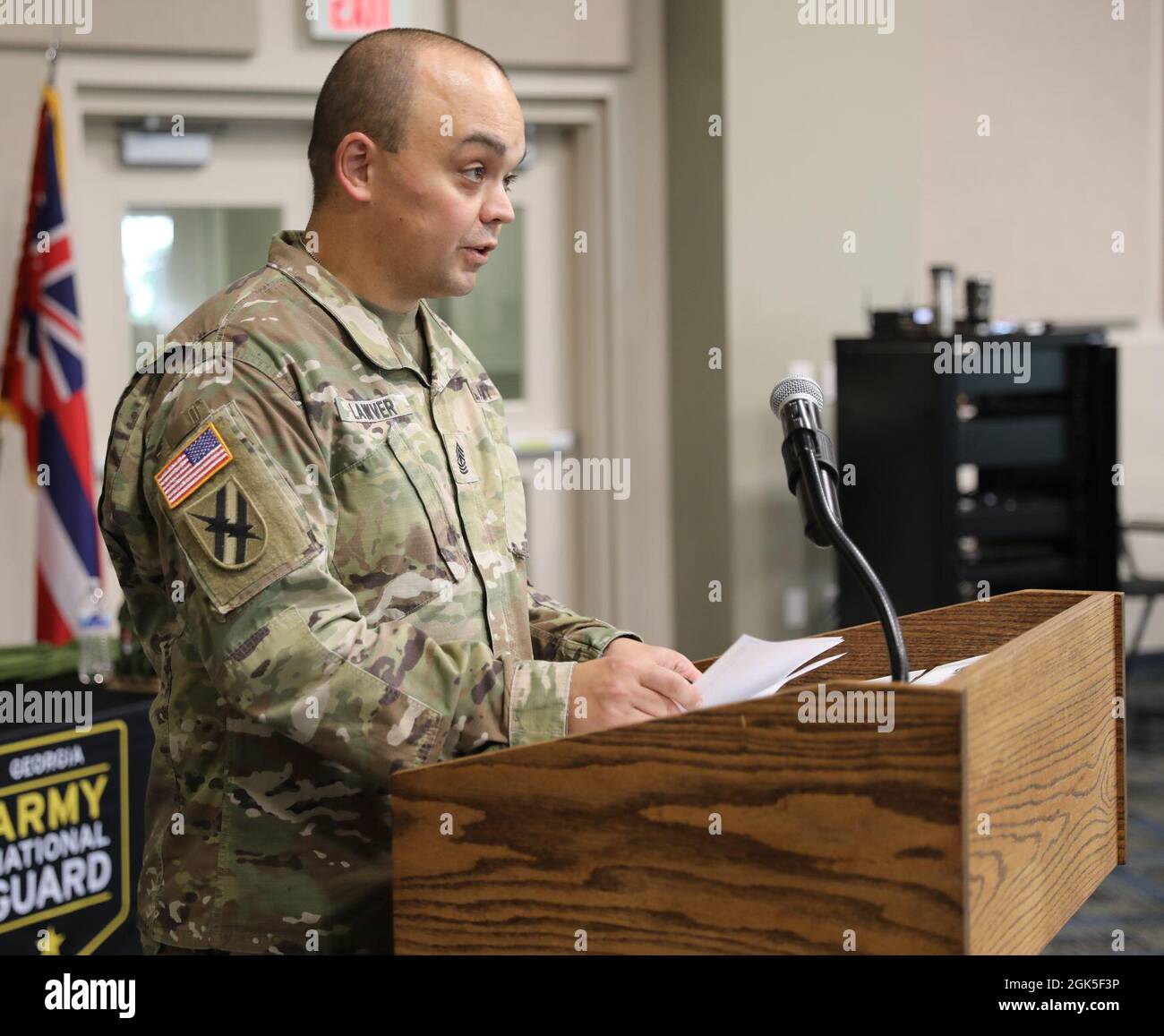 U.S. Army First Sergeant Tyler Lawver, the outgoing first sergeant of ...
