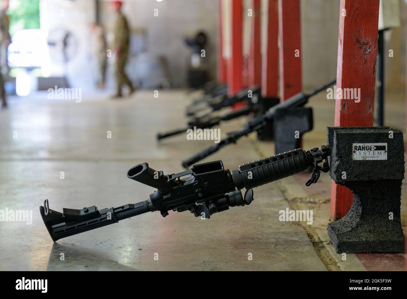 M4 carbines rest on support blocks at the 116th Air Control Wing ...
