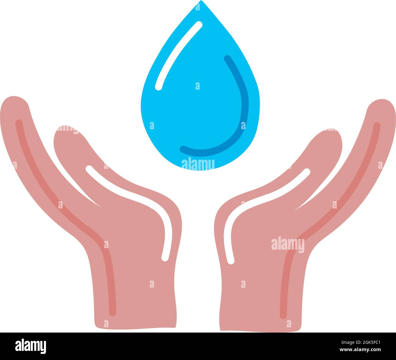hands with drop water icon Stock Vector Image & Art - Alamy