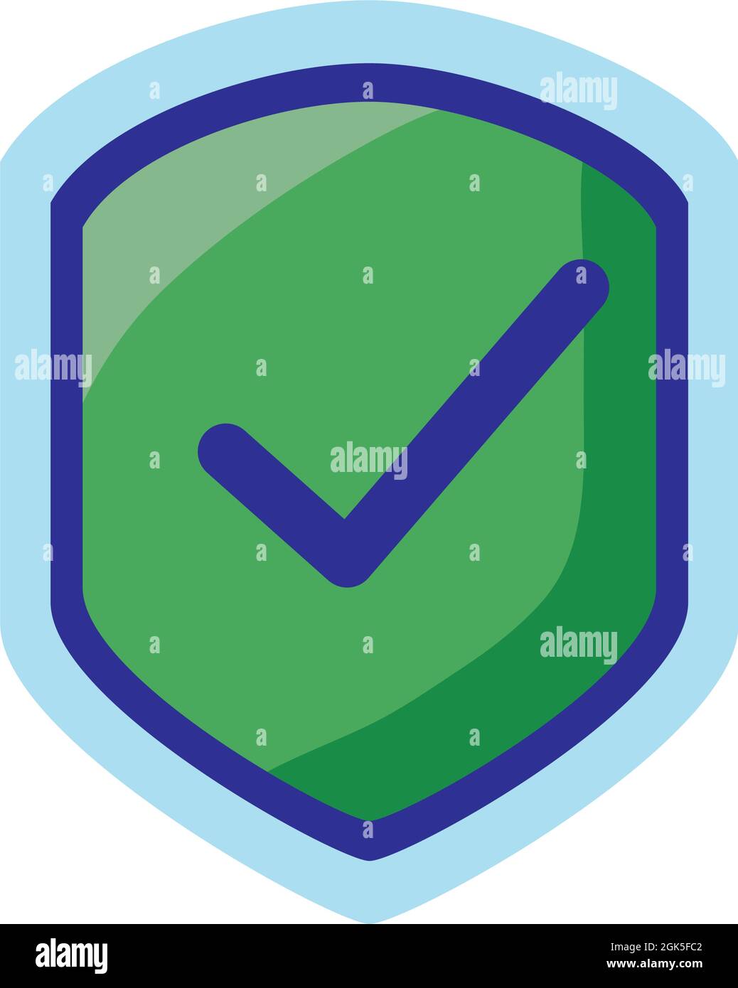 green shield with check symbol icon Stock Vector Image & Art - Alamy