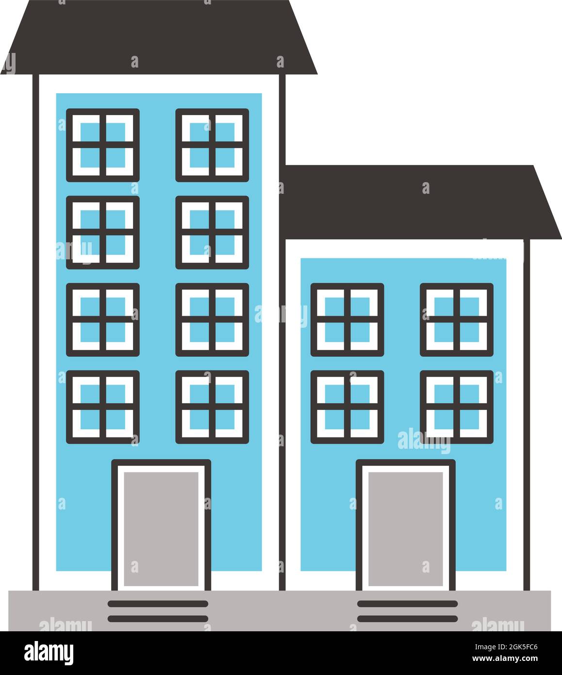 buildings front facades isolated icon Stock Vector Image & Art - Alamy