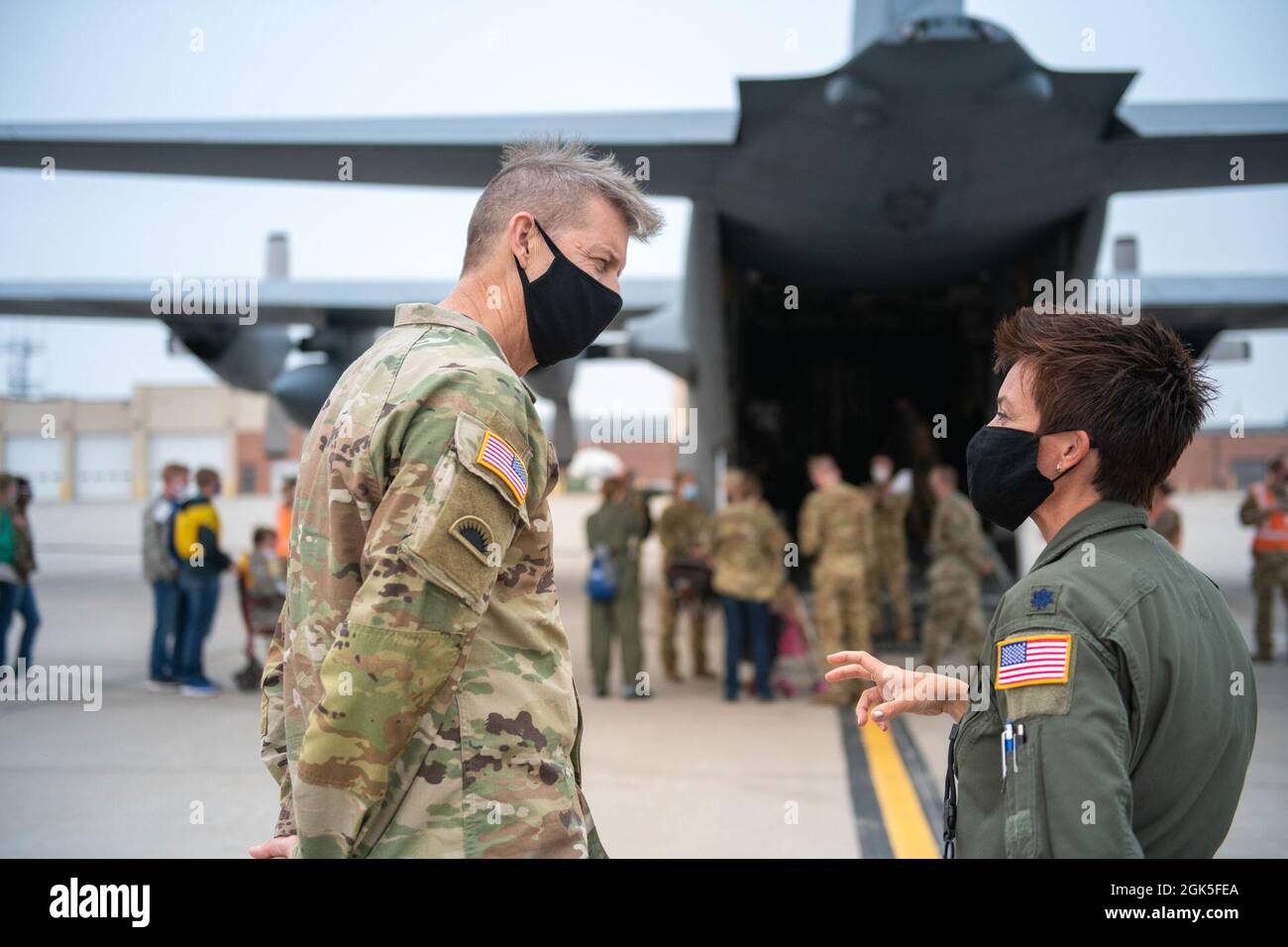 U.S. Air Force Lt. Col. Sarah Micklo explains the 153rd Airlift Wing’s ...