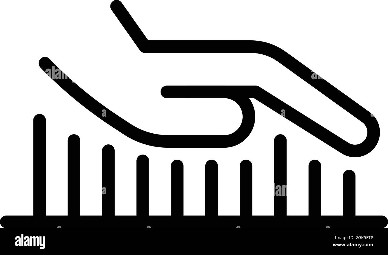 Security Palm Scanner Icon Outline Vector Biometric Recognition Hand