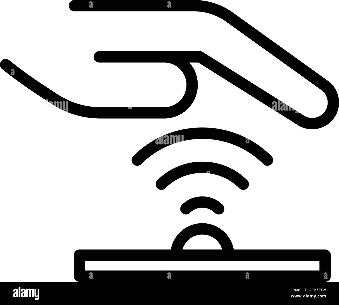 Biometric palm scan icon outline vector. Recognition security. Hand ...