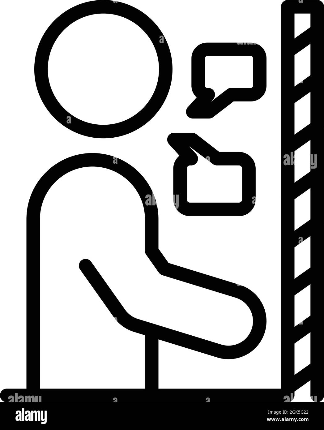 Restricted social life icon outline vector. People distance. Corona ...