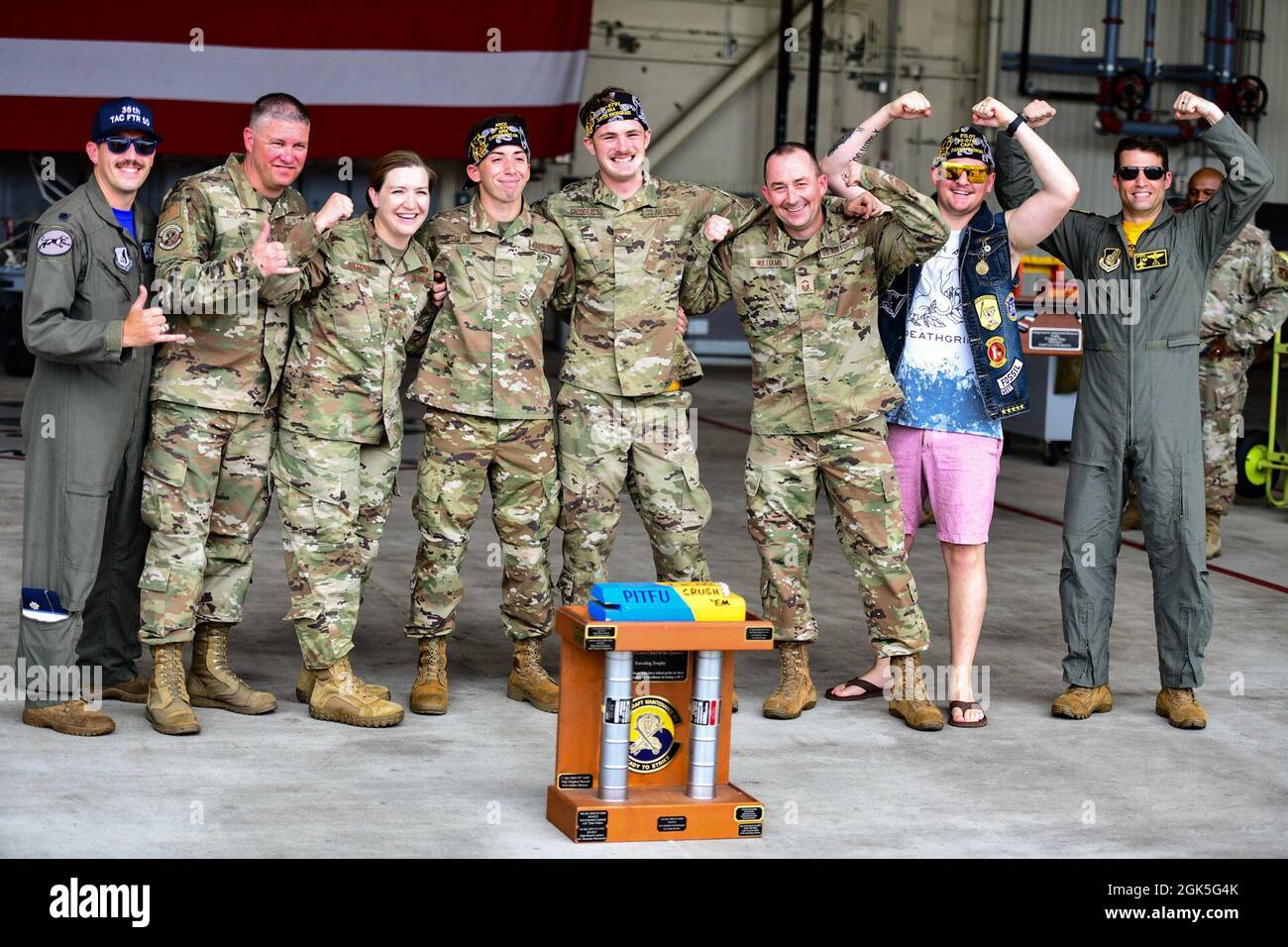 Senior Airman Justin Snodgrass and Airman Cayden Taylor, 80th Aircraft ...