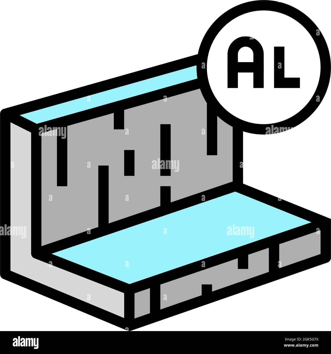 aluminum metal profile color icon vector illustration Stock Vector ...