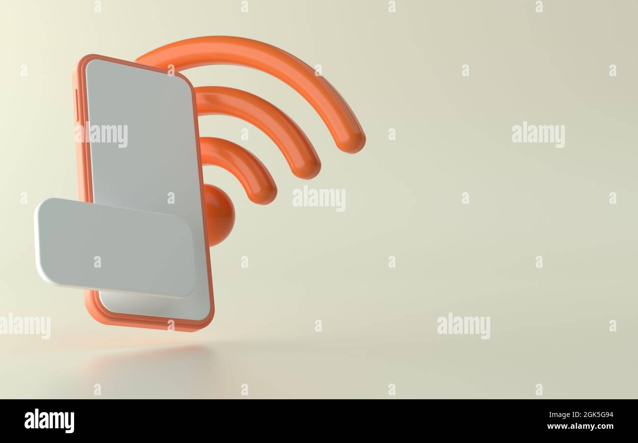 3D Illustration of phone with signal icon Stock Photo - Alamy