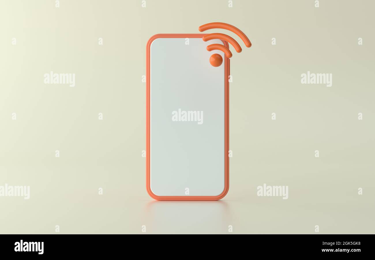 3D Illustration of phone with signal icon Stock Photo - Alamy