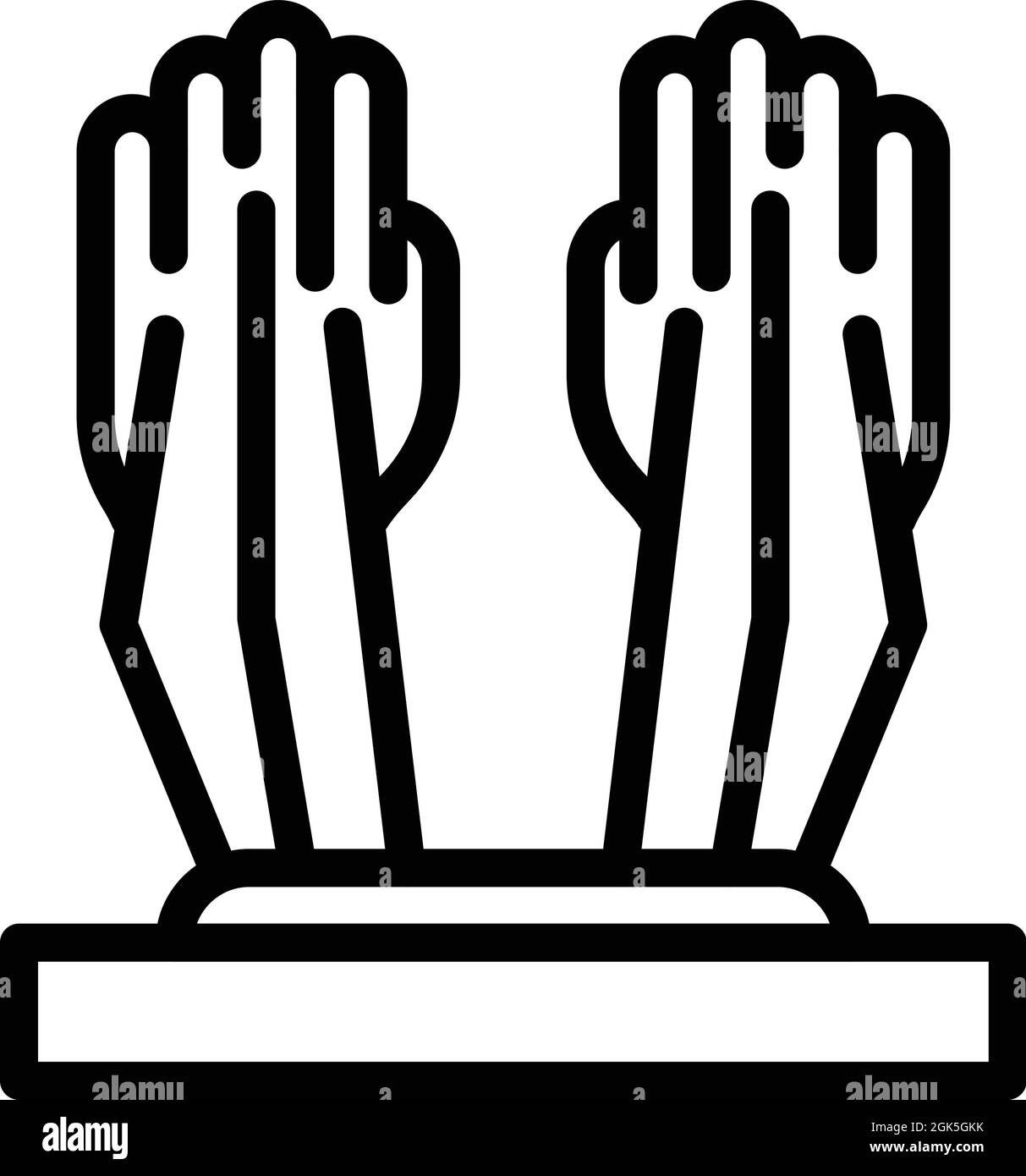 Privacy Palm Recognition Icon Outline Vector Biometric Scan Identity Identification Stock