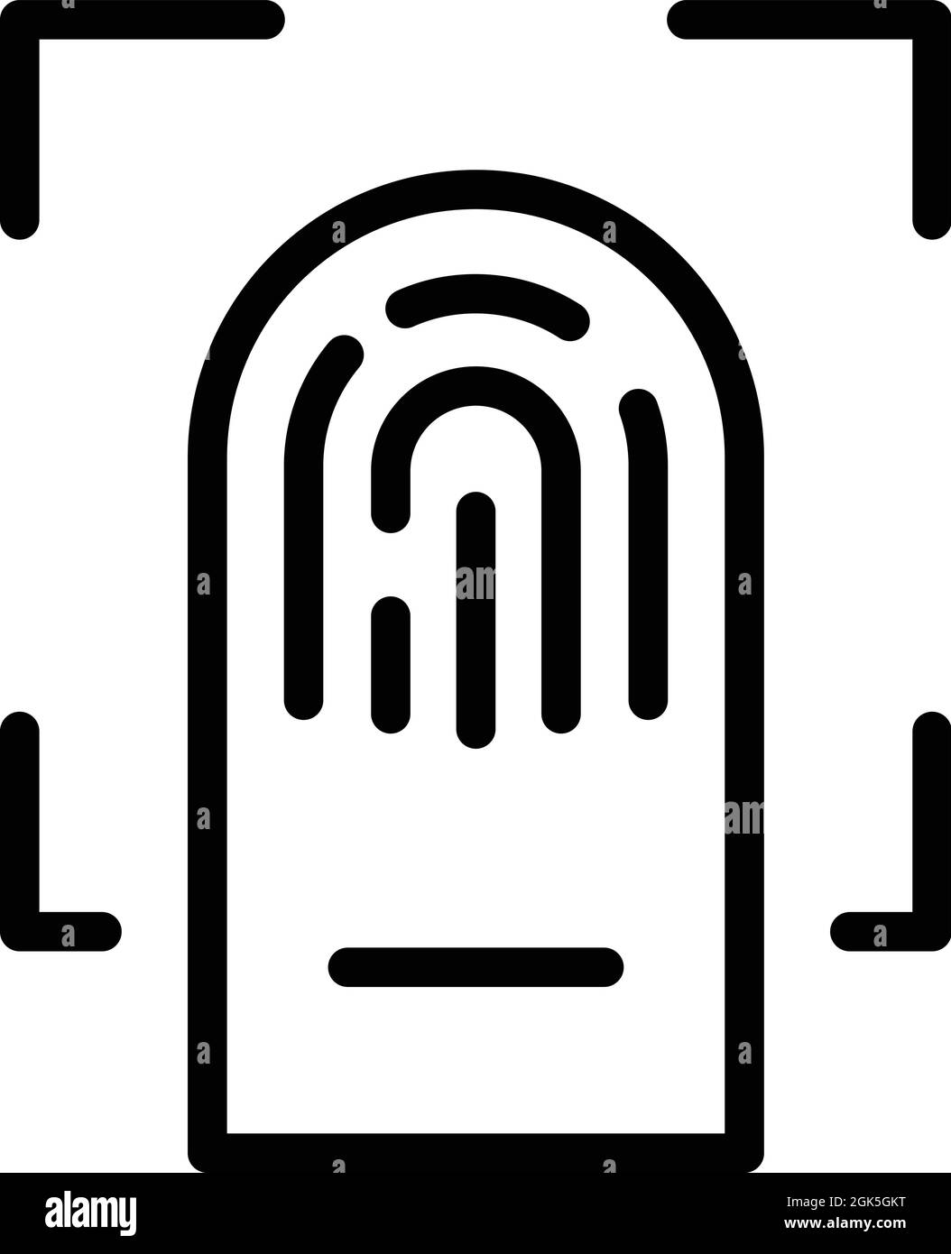 Fingerprint identification icon outline vector. Biometric scan. Finger ...