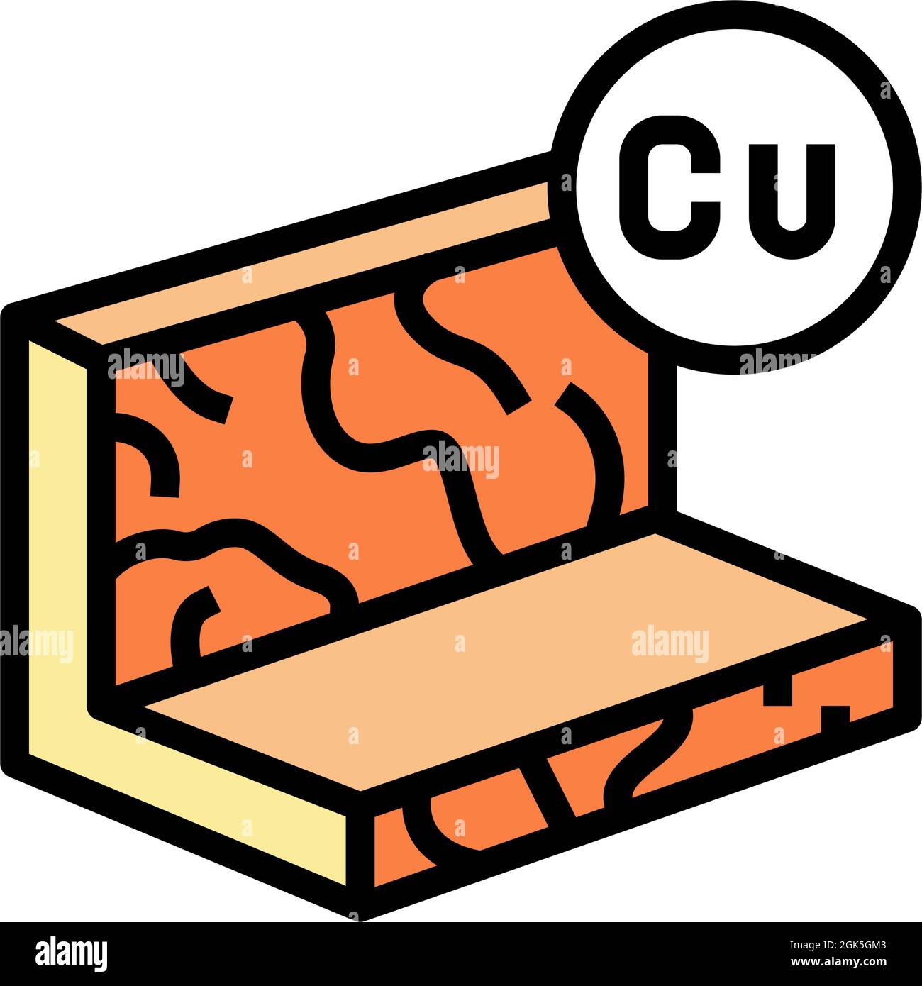 copper metal profile color icon vector illustration Stock Vector Image ...