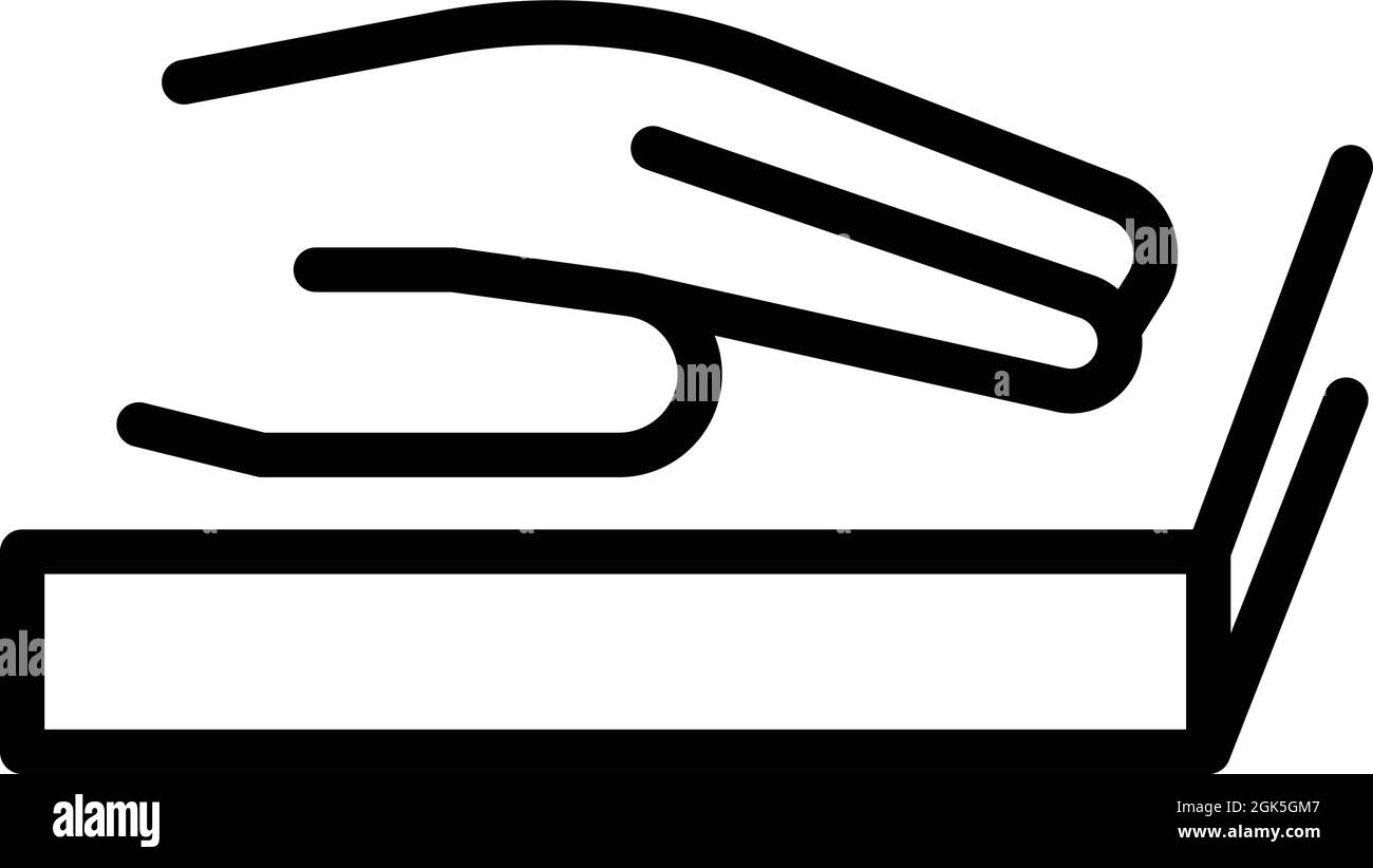 Hand scanner icon outline vector. Scan reader. Palm identification ...