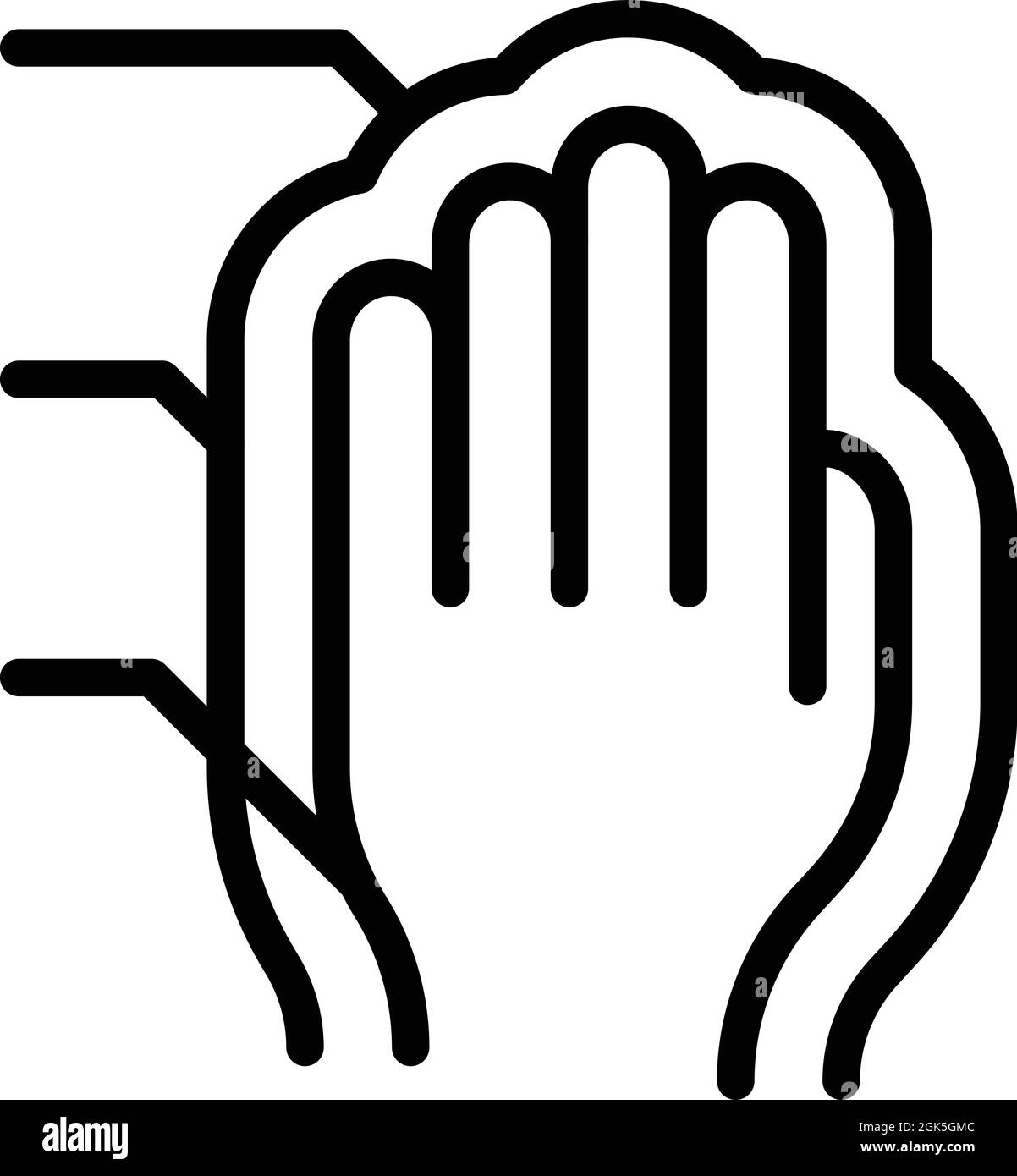 Palm Authorization Icon Outline Vector Biometric Recognition