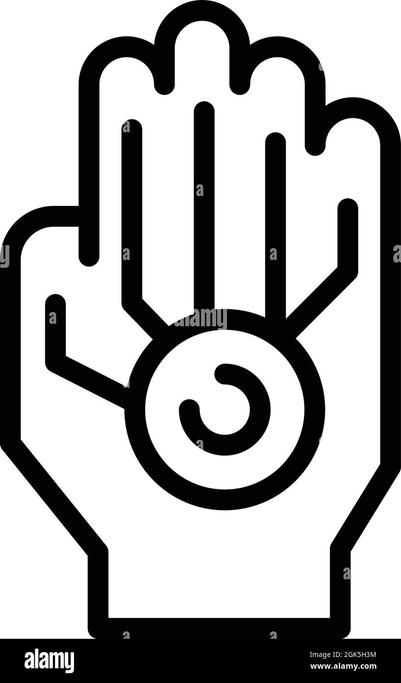 Privacy palm recognition icon outline vector. Biometric scan ...