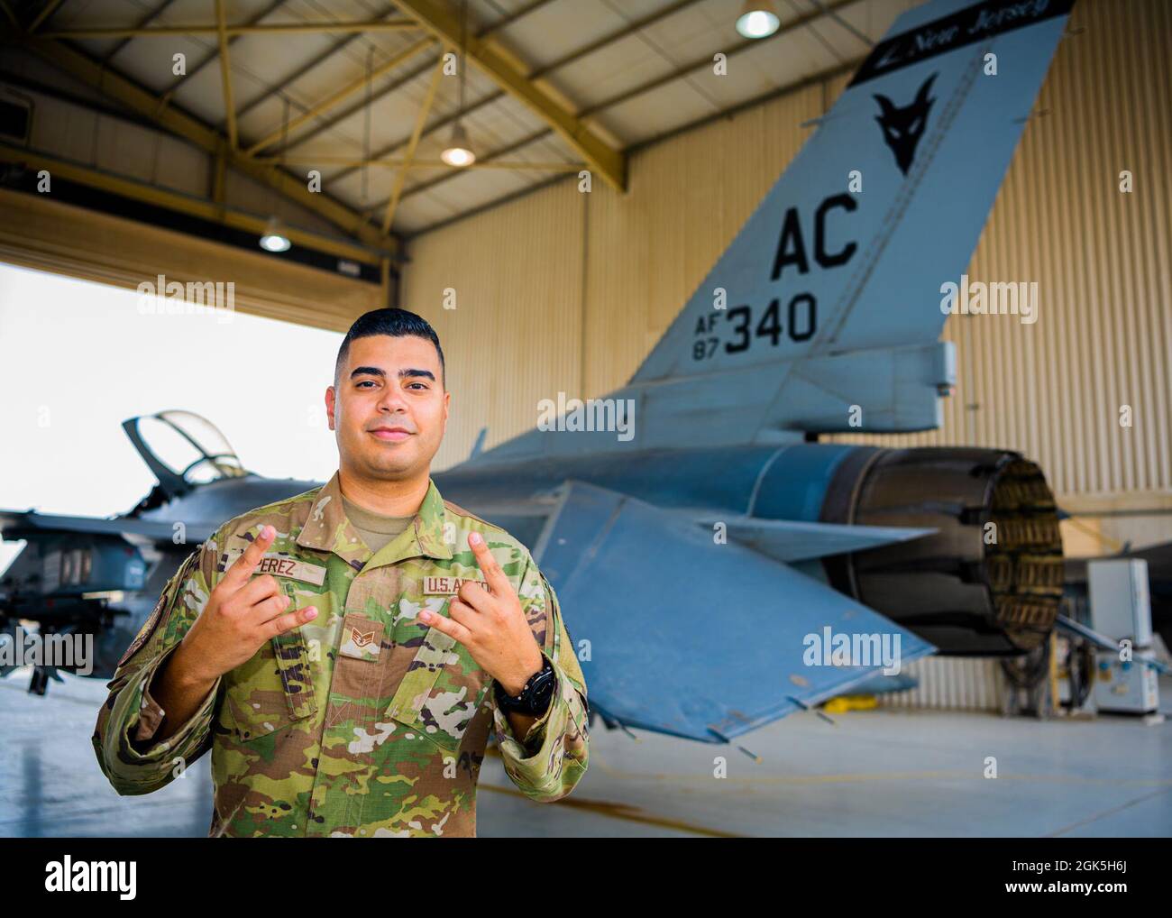 SSgt Carlos Perez poses for a photo at Al Dhafra Air Base Stock Photo ...