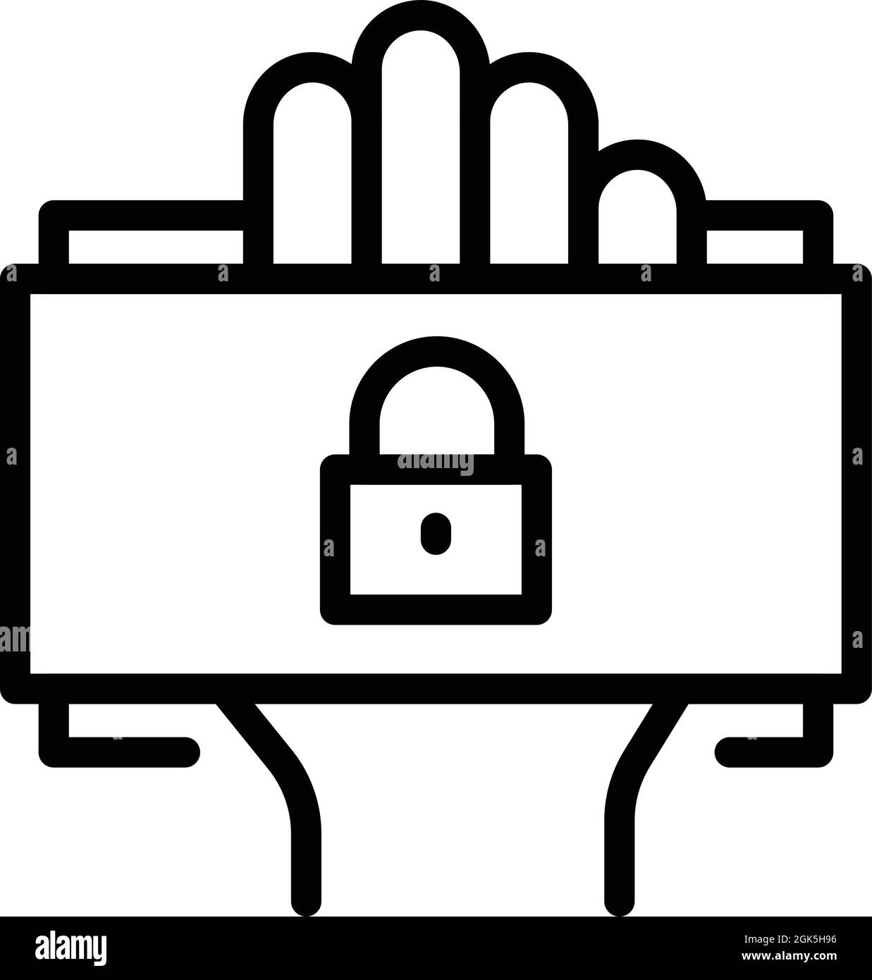 Detect palm scanner icon outline vector. Scan recognition. Biometric ... Detect palm scanner icon outline vector. Scan recognition. Biometric ...