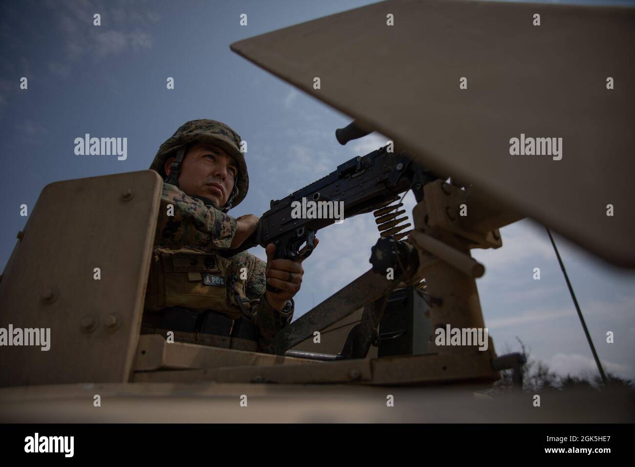 A U.S. Marine with Combat Logistics Battalion 451, 4th Marine Logistics ...