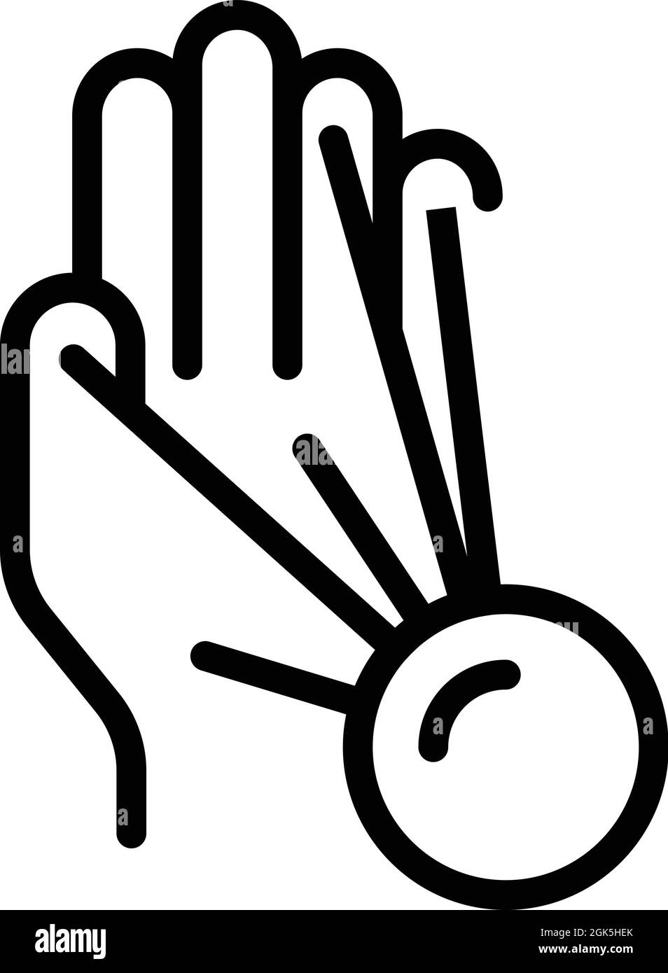 Sensor palm scanning icon outline vector. Biometric scan. Hand ...