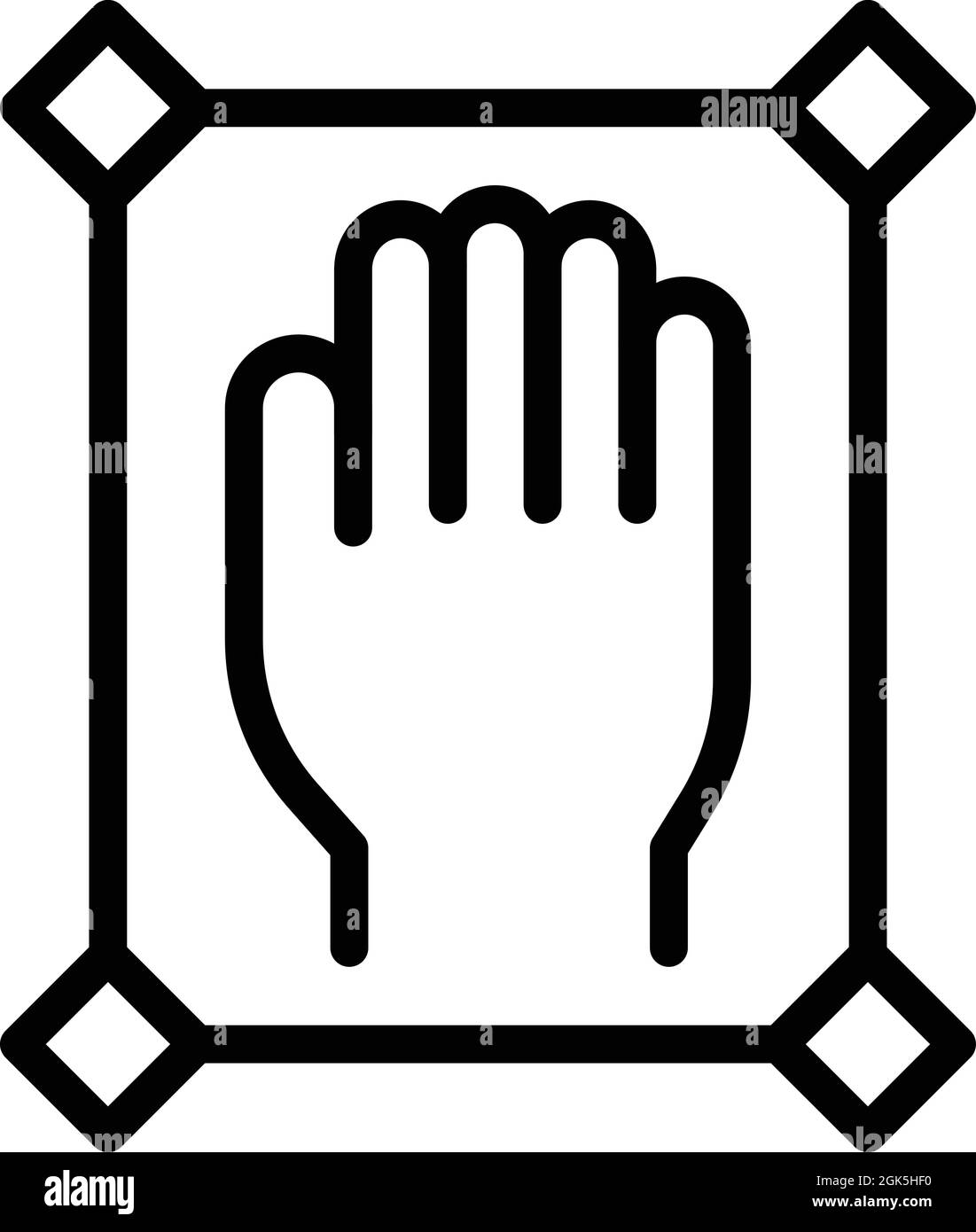 Control palm scanning icon outline vector. Hand recognition. Biometric ...