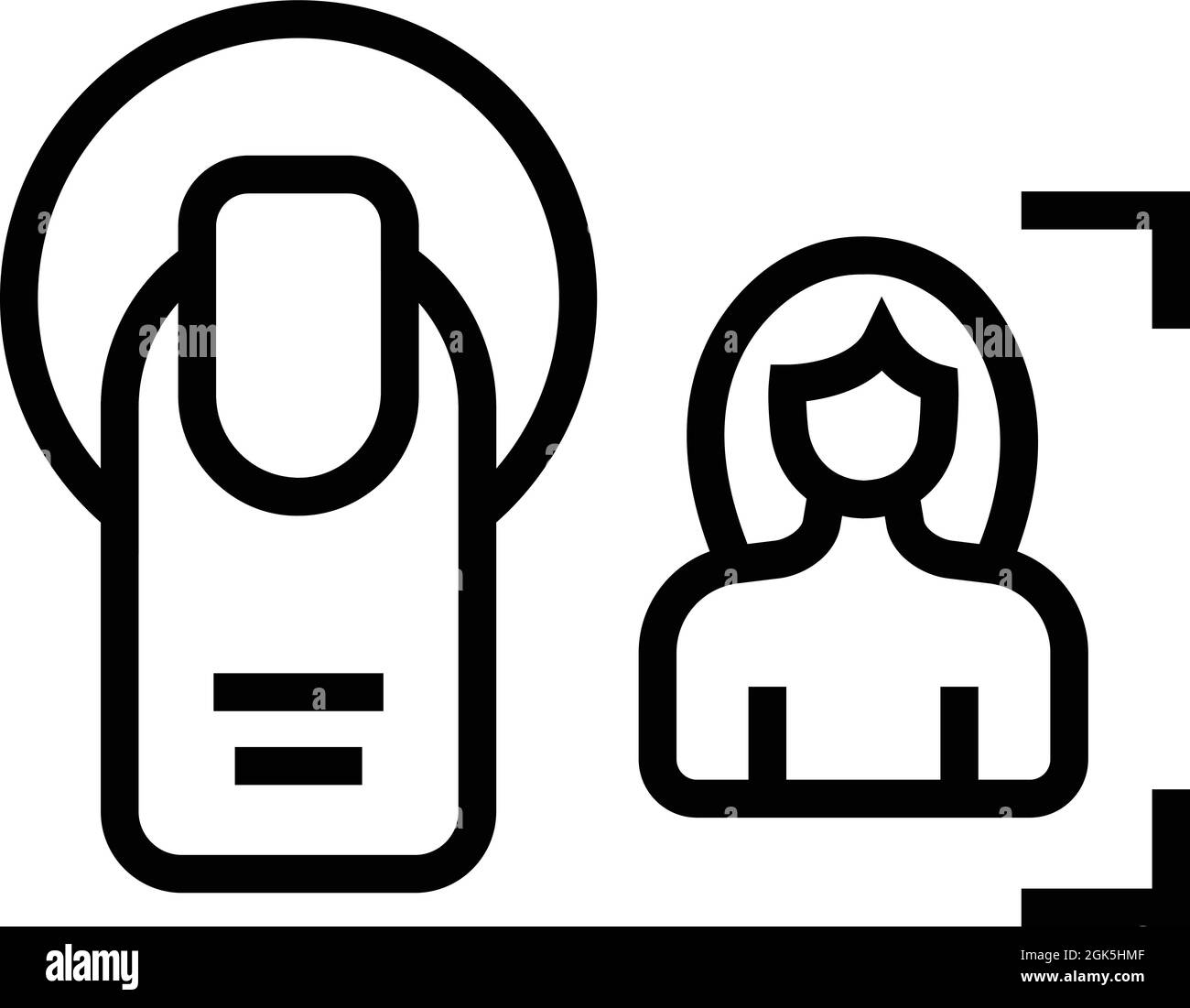 Fingerprint identification icon outline vector. Biometric print. Finger ...