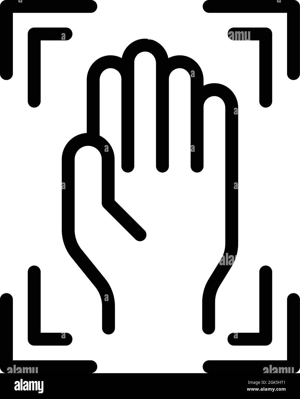 Hand data scan icon outline vector. Digital reader. System scanner ...